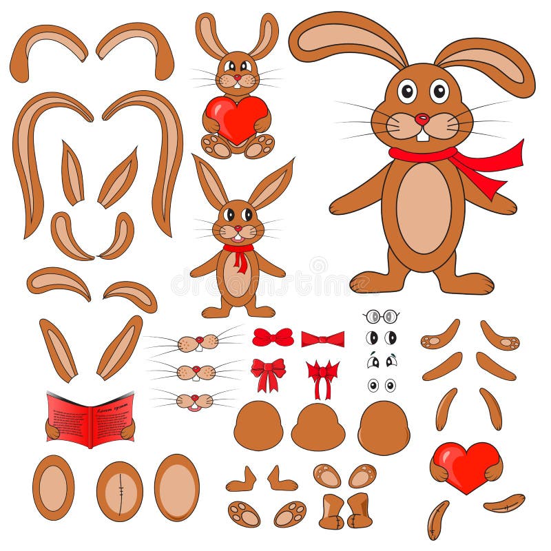 Partes Del Cuerpo Del Conejo En Vector Ilustración del Vector ...