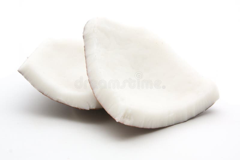 Partes do coco isoladas imagem de stock. Imagem de fruta - 102337917