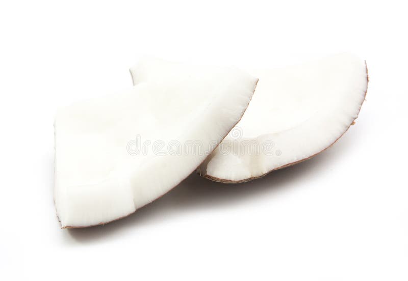 Partes do coco isoladas foto de stock. Imagem de doce - 78849920