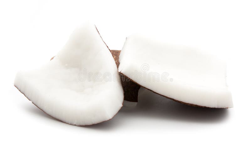 Partes do coco isoladas foto de stock. Imagem de coco - 92156246