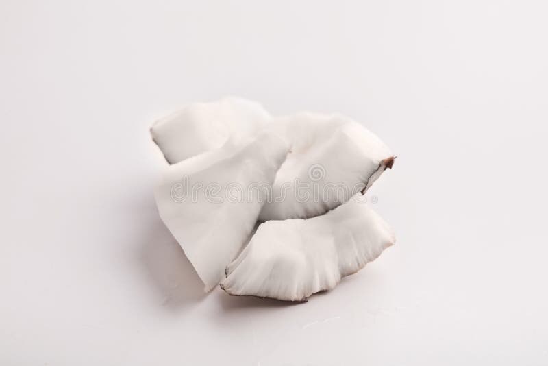 Partes Do Coco No Fundo Branco Foto de Stock - Imagem de leite, escudo ...