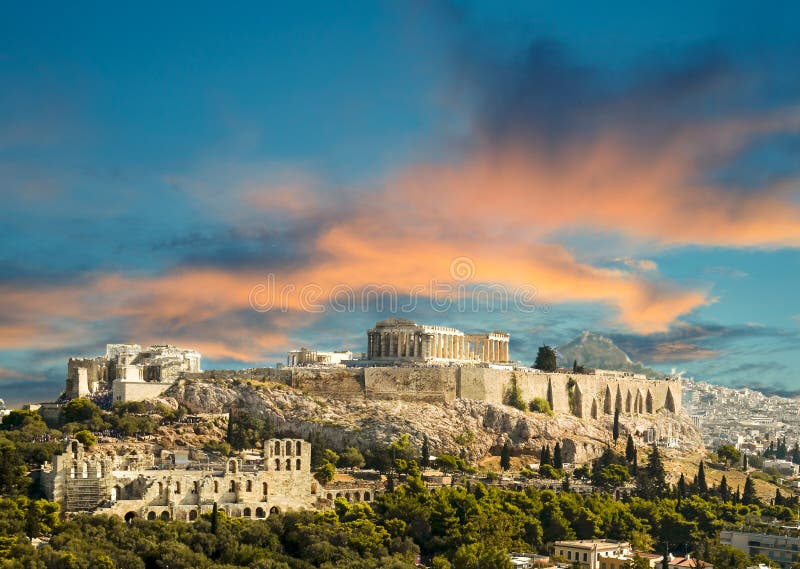 Parthenon Acropolis in Athens Greece Stock Photo - Image of caryatid ...