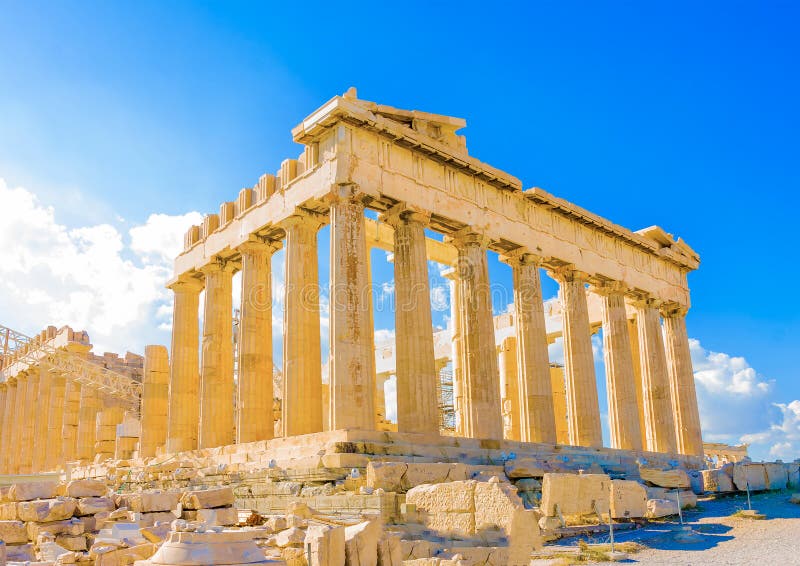 Parthenon Athens Greece Sunset Colors Stock Photo - Image of light ...