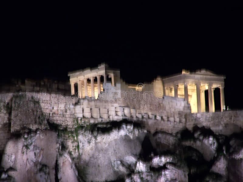 Parthenon on the Acropolis at Night Stock Image - Image of ancient ...