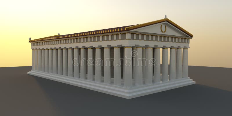 Ancient Greek Temple, Visualization, 3D Illustration Stock Illustration ...