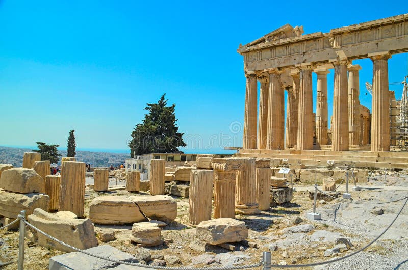 Parthenon Athens Greece Sunset Colors Stock Photo - Image of light ...