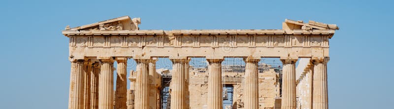 Parthenon, in Athens, Greece, Web Banner Format Stock Photo - Image of archeological, parthenon ...