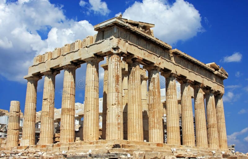 Parthenon Building on Top of the Acropole, in Athens, Greece Stock ...