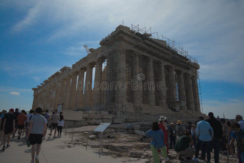 Parthenon Restoration Underway on the Acropolis, Crowds Gather ...