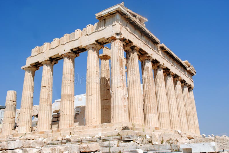 Parthenon Side Back view stock image. Image of ancient - 16117411