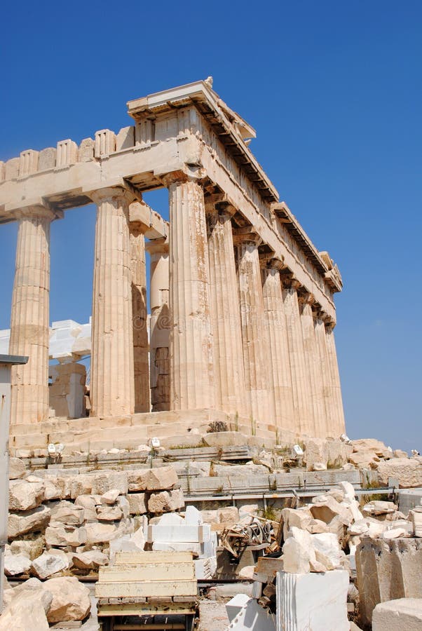 Parthenon Side Front Close Up View Stock Image - Image of parthenon ...