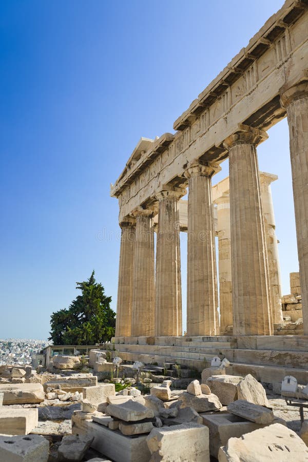 Parthenon Temple in Acropolis at Athens, Greece Stock Photo - Image of ...