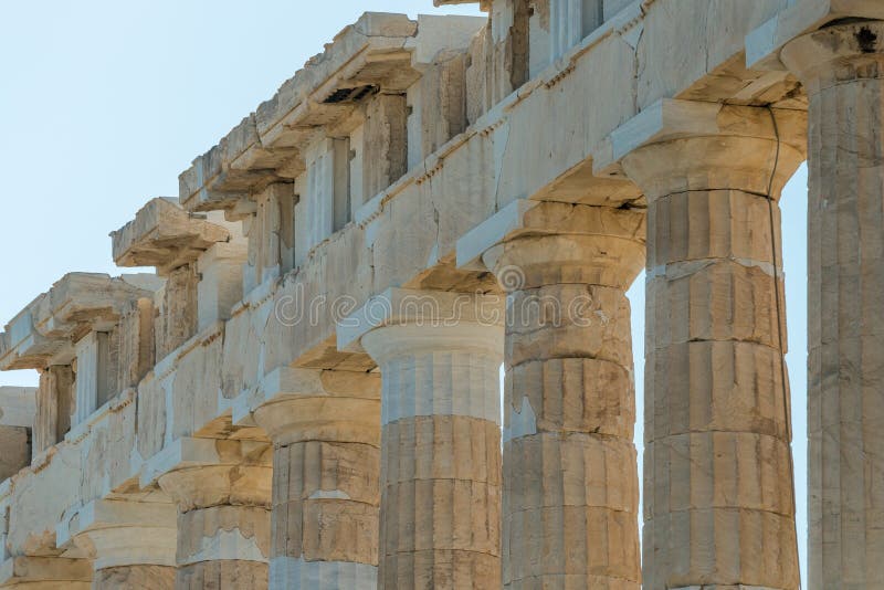 Parthenon Temple in Acropolis at Athens Stock Photo - Image of ...