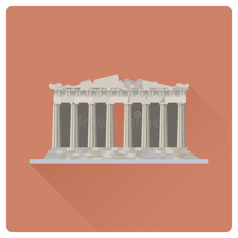 Parthenon Temple at Athens, Greece, Vector Line Icon Stock Vector ... Parthenon Temple at Athens, Greece, Vector Line Icon Stock Vector ...