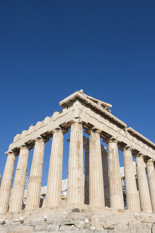 Columns of Parthenon Temple in Athenian Acropolis Stock Image - Image ...