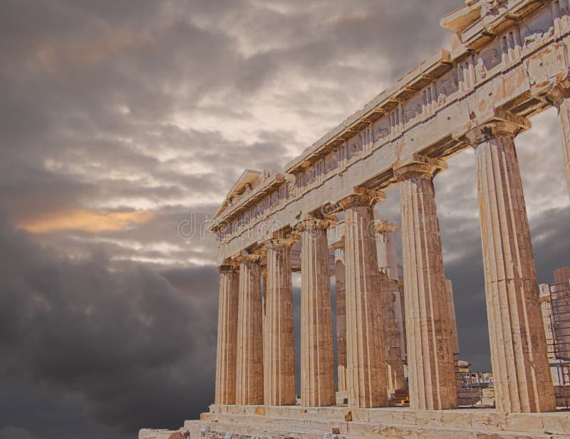 Parthenon Temple on Athenian Acropolis, Greece Stock Photo - Image of ...