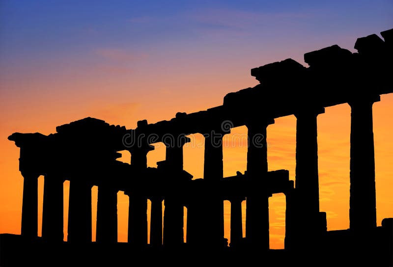 Parthenon at sunset stock photo. Image of landmark, facade - 17792440