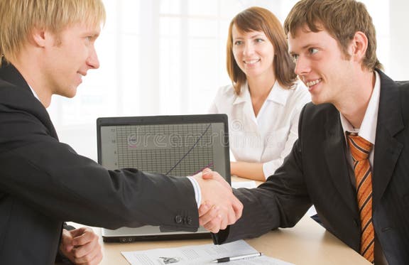 Parthership stock image. Image of gesture, laptop, businesswoman - 7240185