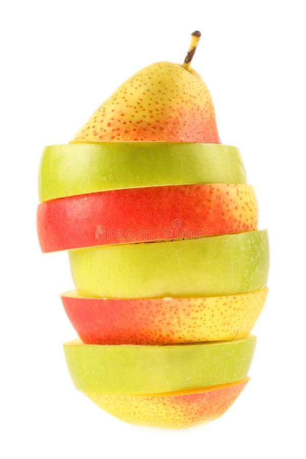 Parti Della Mela E Della Pera Immagine Stock - Immagine di miscela ...