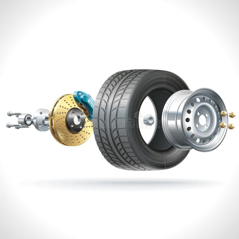 Parti della ruota illustrazione vettoriale. Illustrazione di stazione ...