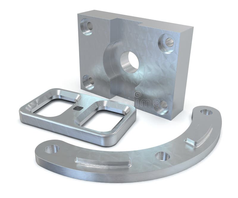 Parti lavorate con CNC fotografia stock. Immagine di acciaio - 165299696
