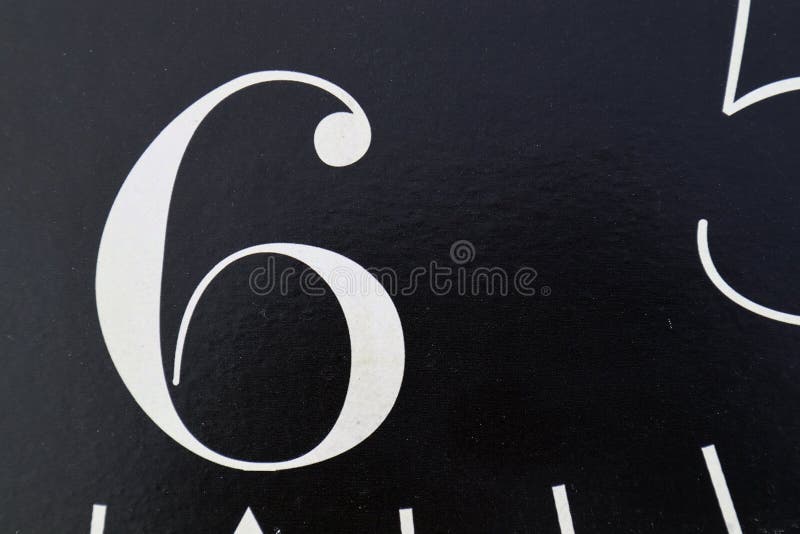 Partial Clock Face with Numbers Five and Six Stock Image - Image of ...
