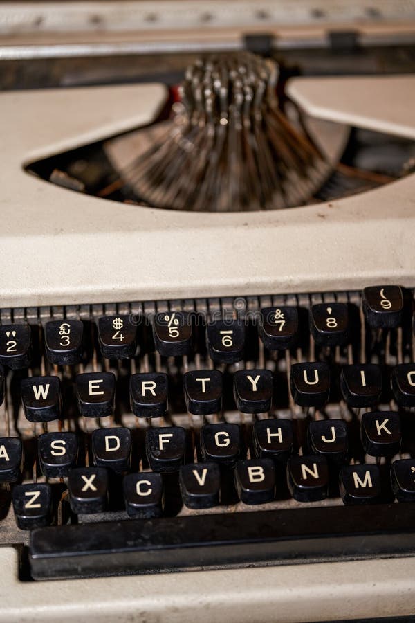 Partial Close-up of a Vintage Retro Typewriter Stock Photo - Image of ...