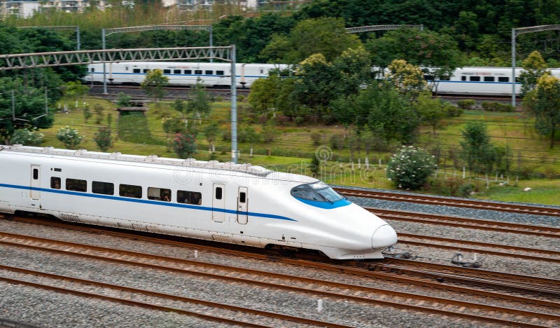 China High Speed Railway EMU Train Stock Photo - Image of passenger ...