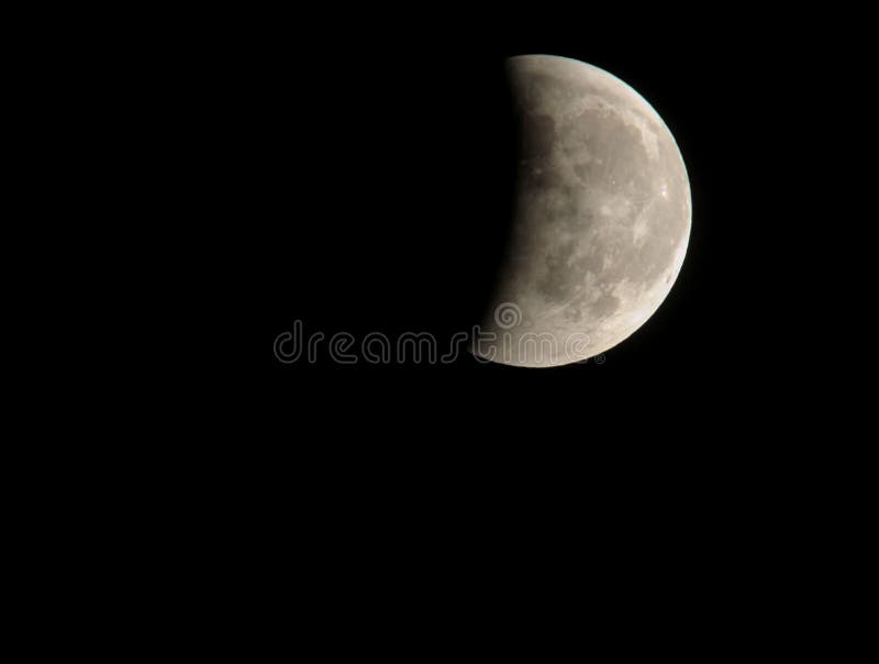 Partial Eclipse of the Moon Stock Image - Image of bright, astronomy ...