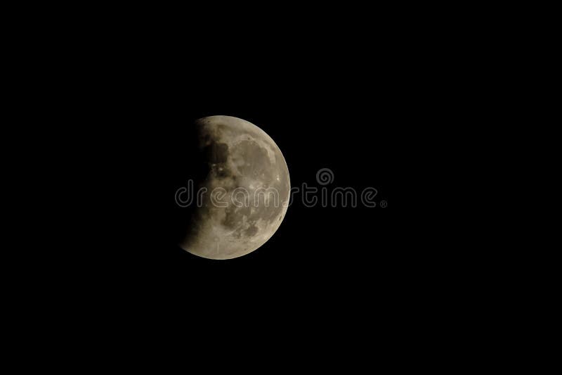 Partial Eclipse of the Moon Stock Photo - Image of astronomy, surface ...