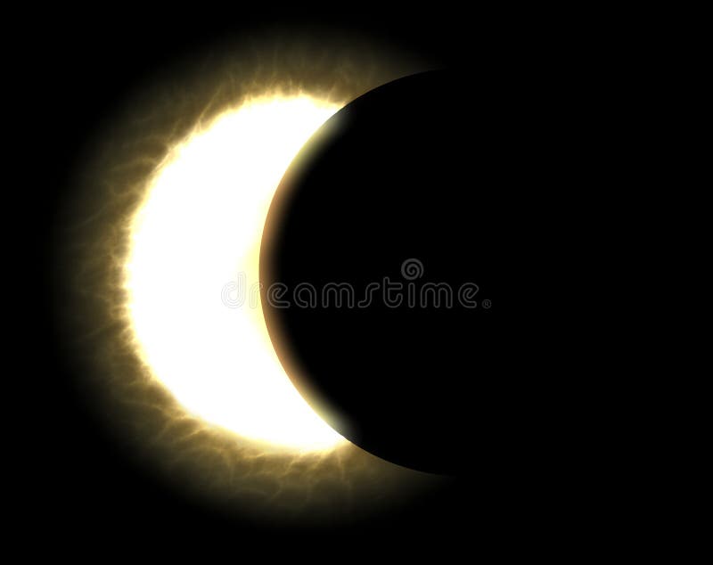 Partial Eclipse of the Sun and Moon Stock Illustration - Illustration ...