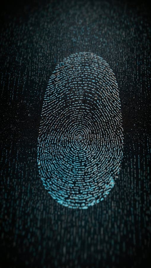 Partial Fingerprint on Dark Background. Minimal Abstract Rime or ...