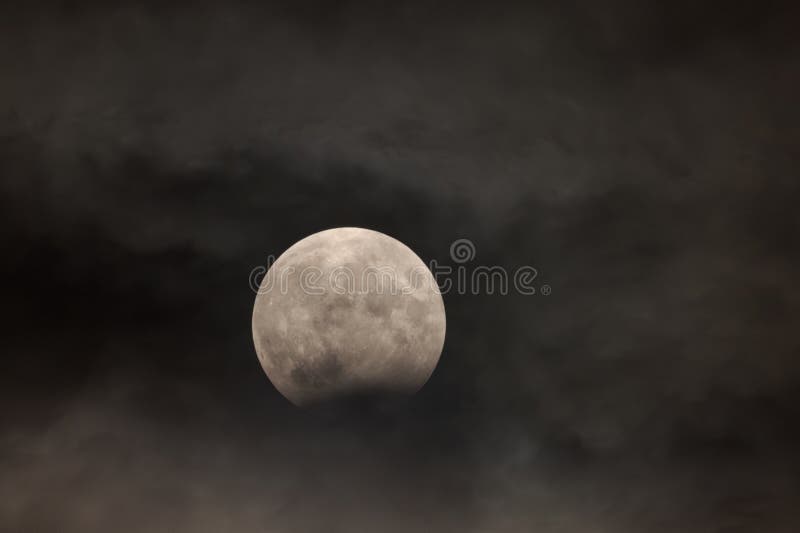 Partial Full Moon Eclipse from 28 October 2023 Stock Image - Image of ...