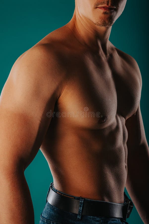 Partial Image of Muscle Man Posing in Studio Stock Photo - Image of ...