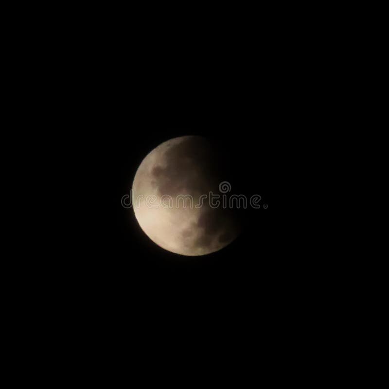 Partial Lunar Eclipse Night Sky.a Dramatic Night Sky Photo Taken during ...