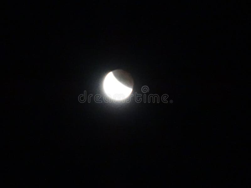 Partial Lunar Eclipse in the Night Sky Stock Image - Image of earth ...