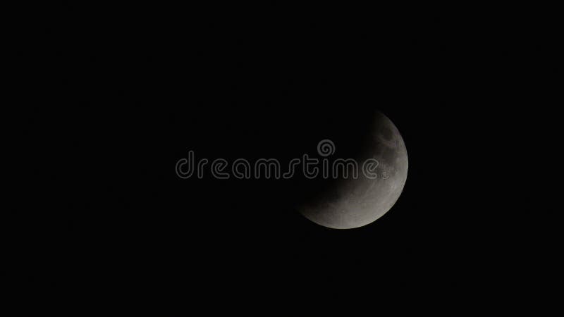Partial Moon Eclipse at Night Stock Photo - Image of luna, harmony ...