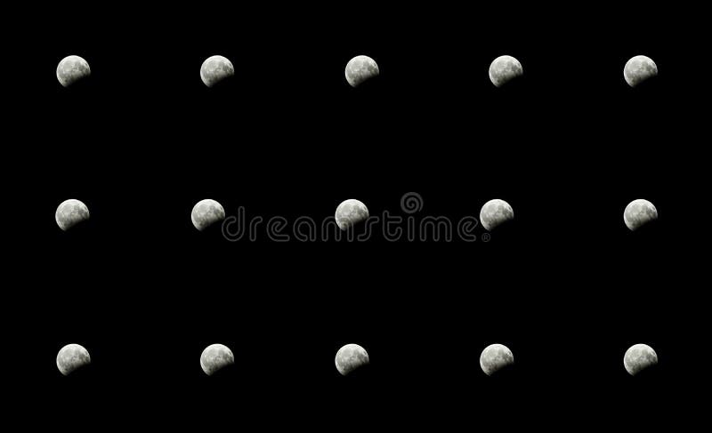 Partial Moon Eclipse in Night in Summer Stock Image - Image of solar ...