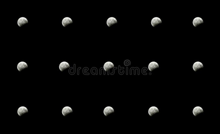 Partial Moon Eclipse in Night in Summer Stock Image - Image of solar ...