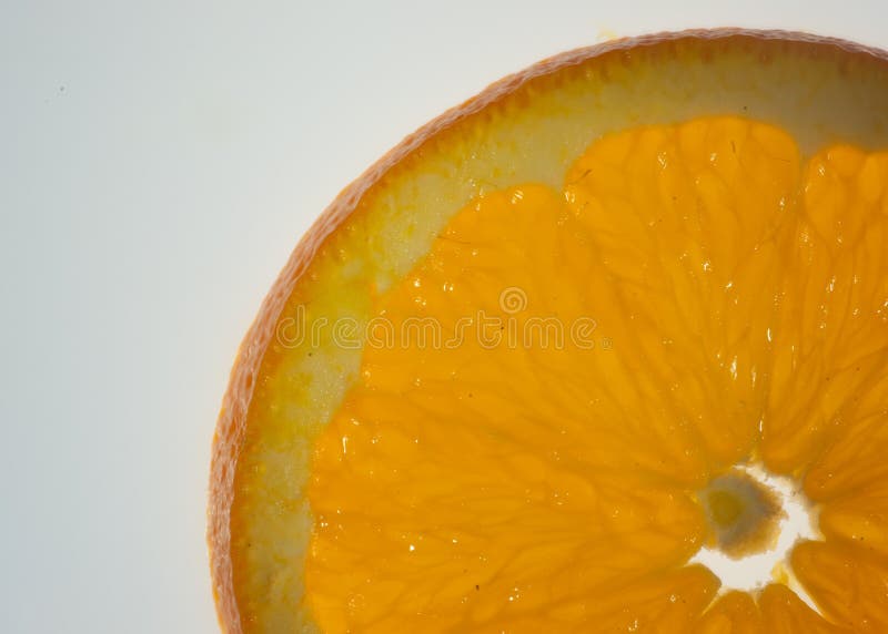 Partial Orange Slice with Copy-Space Stock Image - Image of backlit ...
