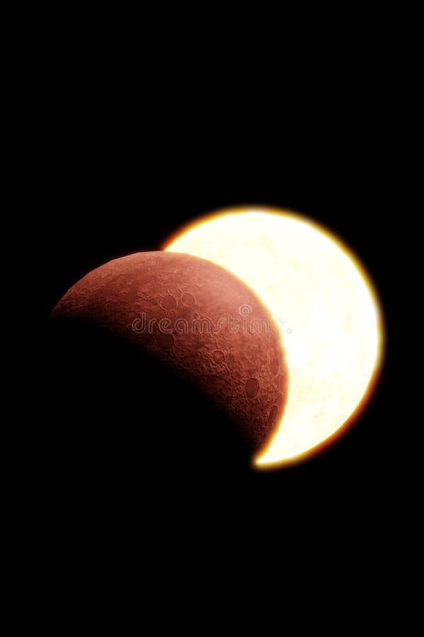 Partial Phase Solar Eclipse Observing the Moon Interposed between the ...