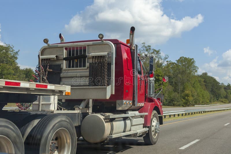 Partial Side View of Truck Cab and Flatbed Stock Image - Image of ...