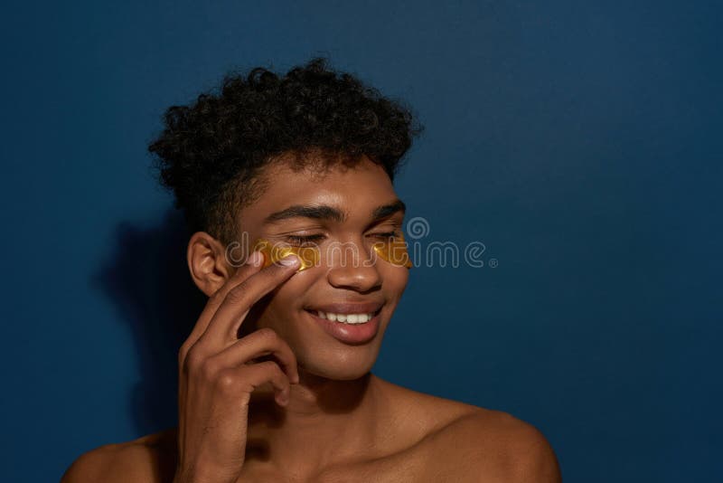 Partial of Smiling Black Guy Apply Under Eye Patch Stock Image - Image ... Partial of Smiling Black Guy Apply Under Eye Patch Stock Image - Image ...