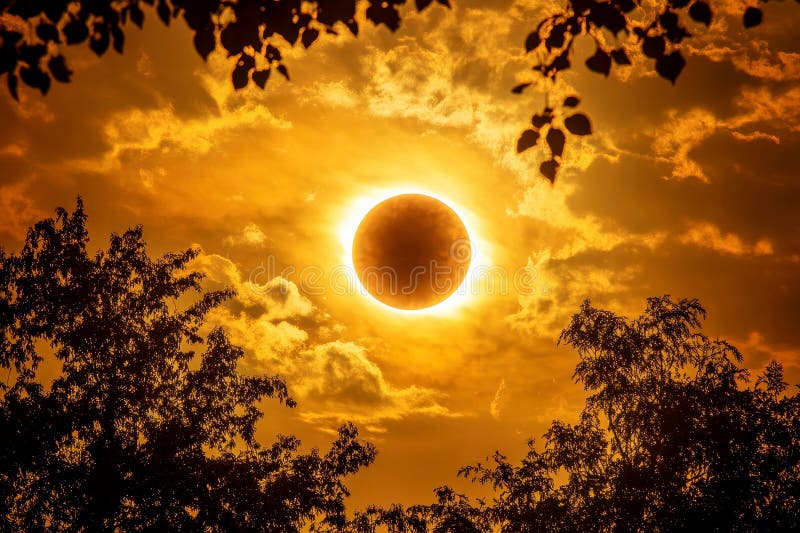 Partial Solar Eclipse in a Clear Sky. Stock Photo - Image of earth ...