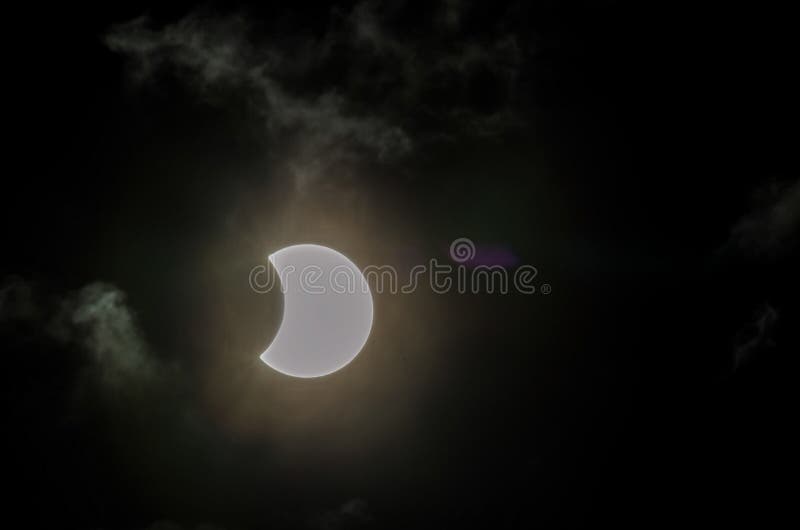 Partial Solar Eclipse stock photo. Image of shadow, phenomenon - 204862194