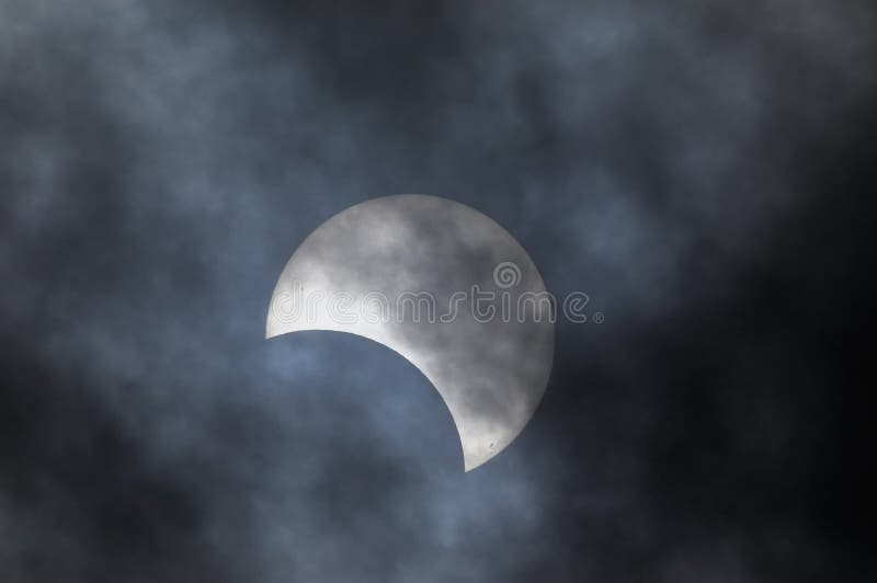 Partial Solar Eclipse stock image. Image of event, dark - 48268923