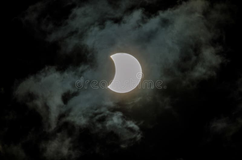 Partial Solar Eclipse stock photo. Image of star, black - 210056724