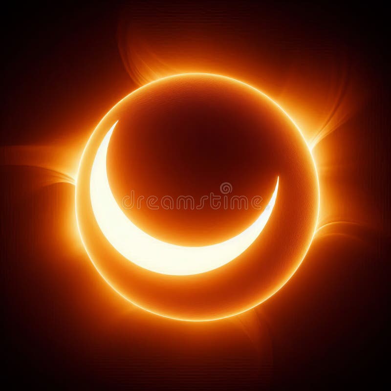 Partial Solar Eclipse with Crescent Sun the Moon Takes a Bite Ou Stock ...
