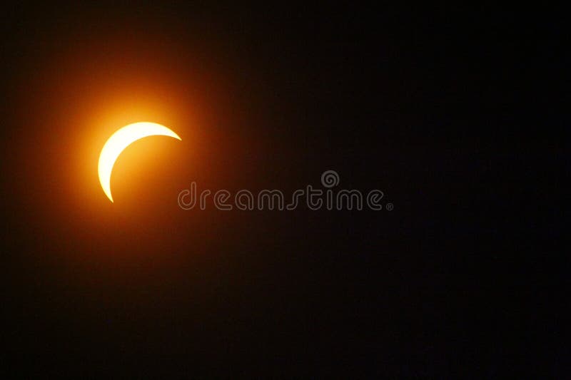 Partial Solar Eclipse, between First and Second Contacts, Sun Seen with ...
