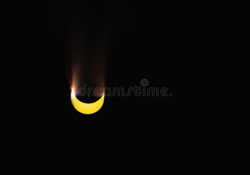 Partial Solar Eclipse. Moon Blocked Part of Sun. Rare Astronomical ...